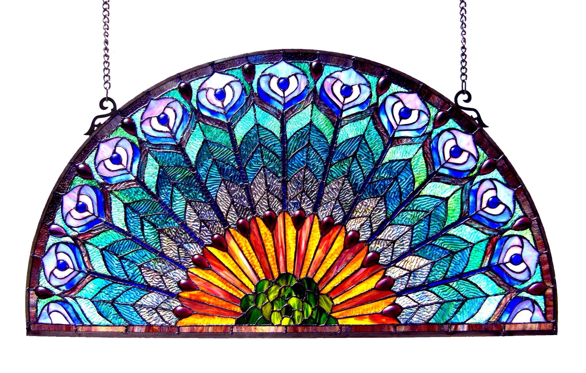 Peacock Stained Glass Window Panel